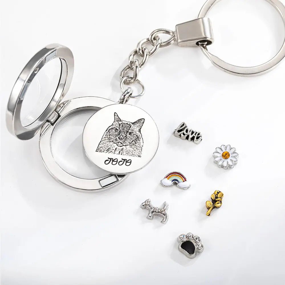 Pet Memory Locket Keychain
